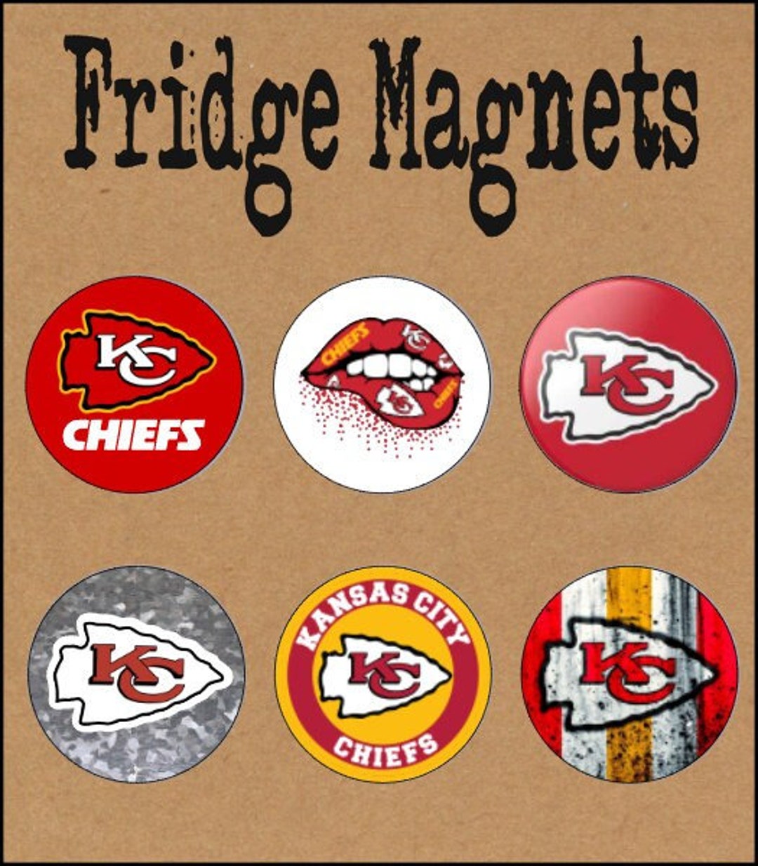 NFL Kansas City Chiefs Refrigerator Magnet 1 Inch - Etsy