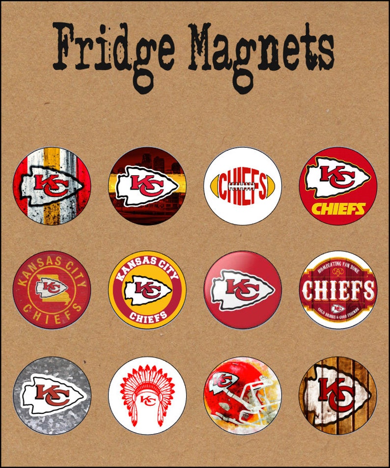 NFL Kansas City Chiefs Refrigerator Magnet 1 Inch - Etsy