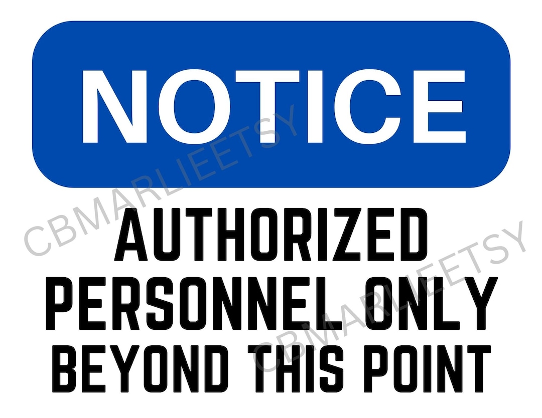 Authorized Personnel Printable Sign DIGITAL DOWNLOAD ONLY - Etsy