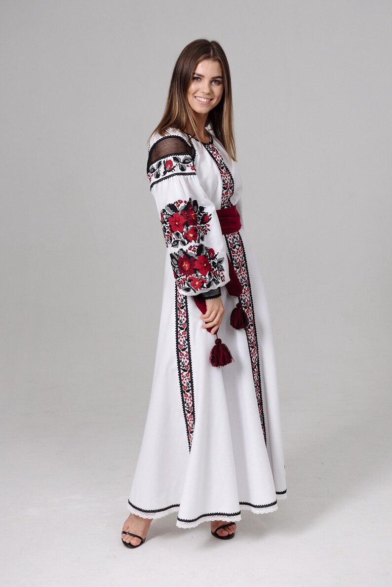 Bohemian Embroidered Dress Modern Folk Style Boho Chic | Etsy