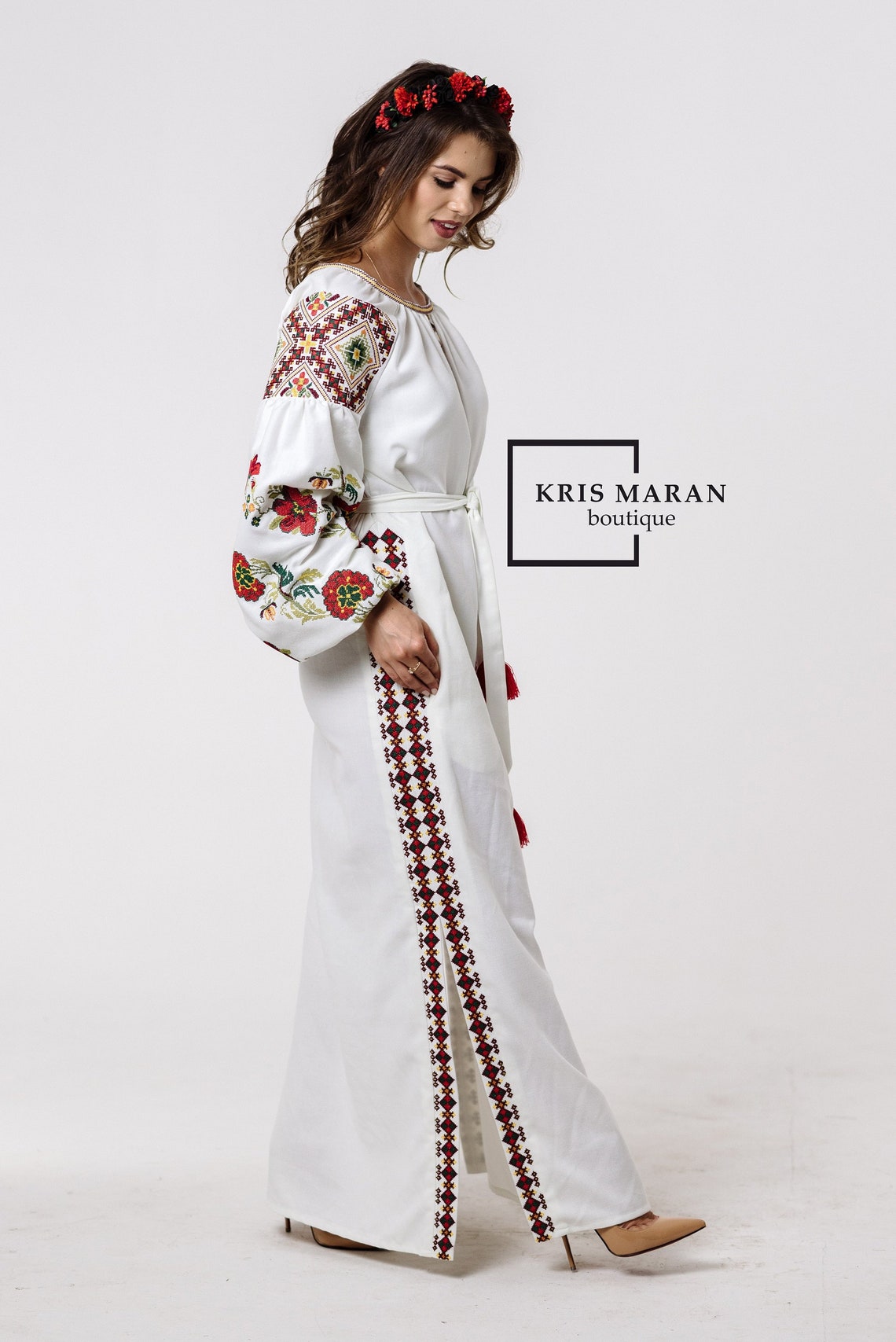 Bohemian Embroidered Dress Modern Folk Style Boho Chic - Etsy