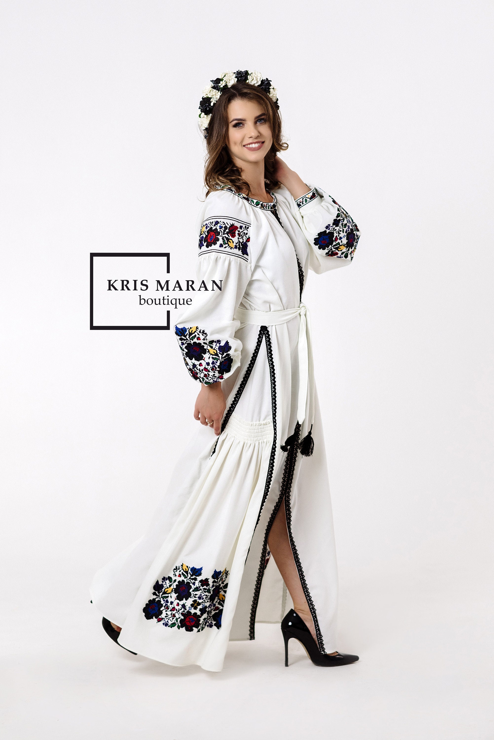 Bohemian Embroidered Dress Modern Folk Style Boho Chic - Etsy