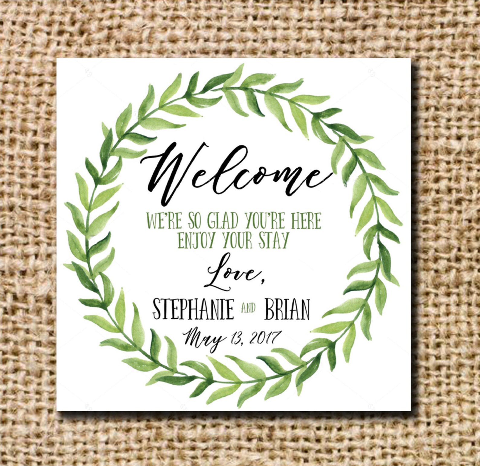 Wreath Label Sticker Set of 5 - Etsy