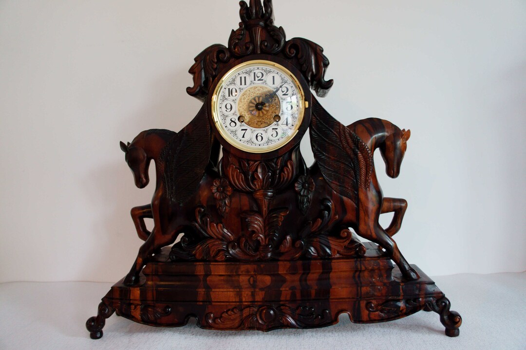 Wood Carved Clock - Etsy
