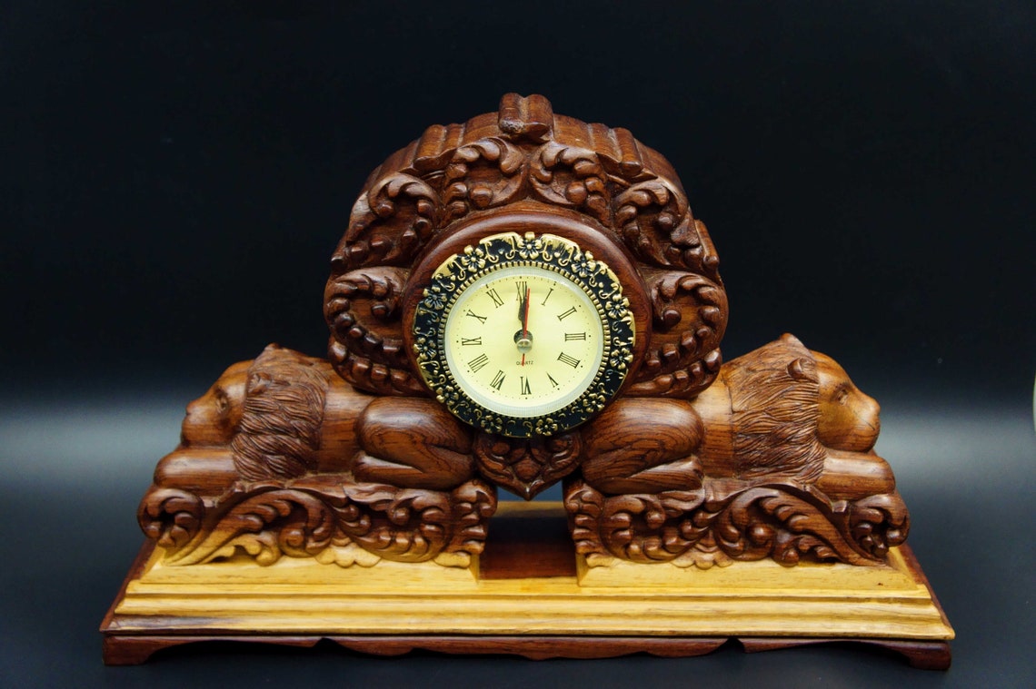 Wood Carved Clock - Etsy