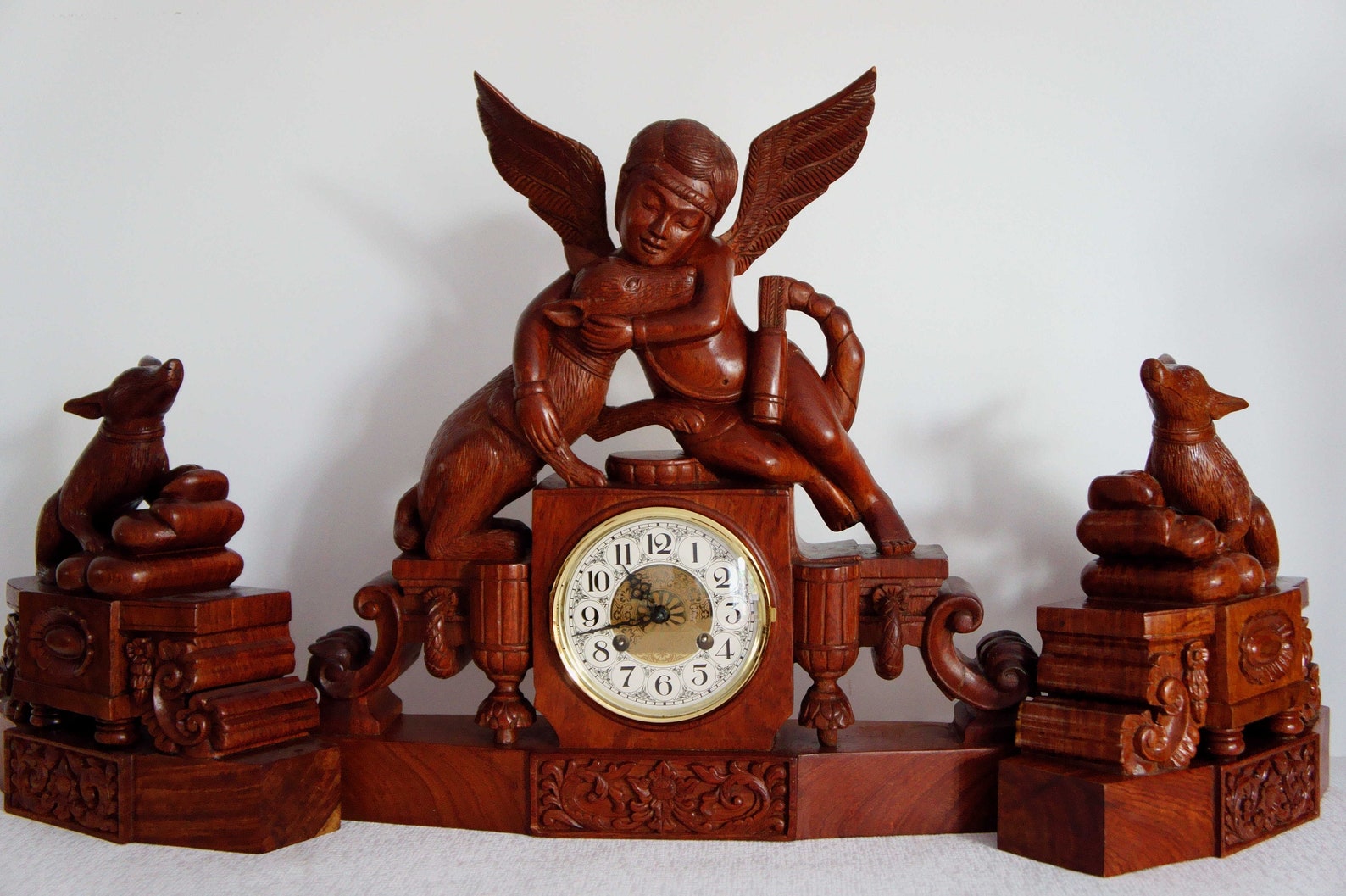 Wood Carved Clock - Etsy