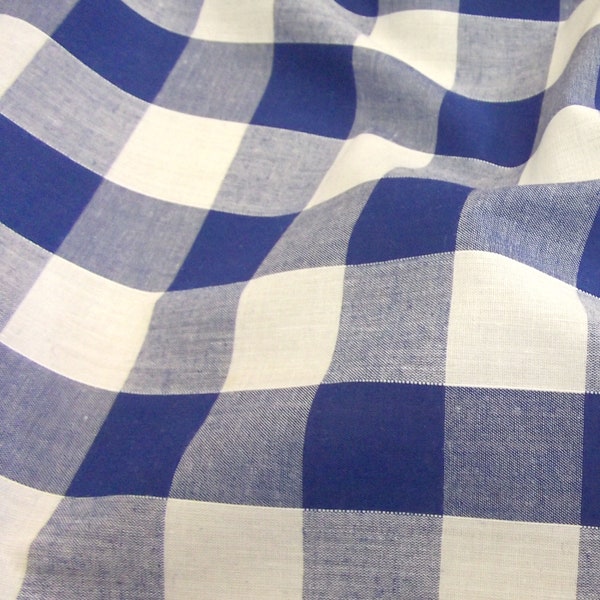 Blue Check Fabric Etsy Uk