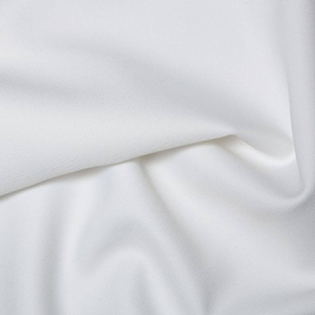 White - Polyester Twill Plain Fabric 150cm (59") Wide Dressmaking ...