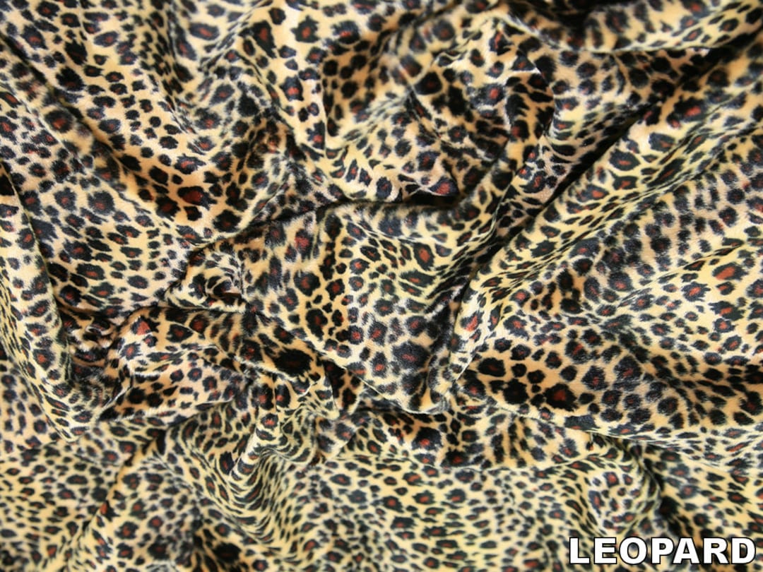 Leopard - Animal Print Polyester Velboa Fabric - Metre/half - Faux Fur ...