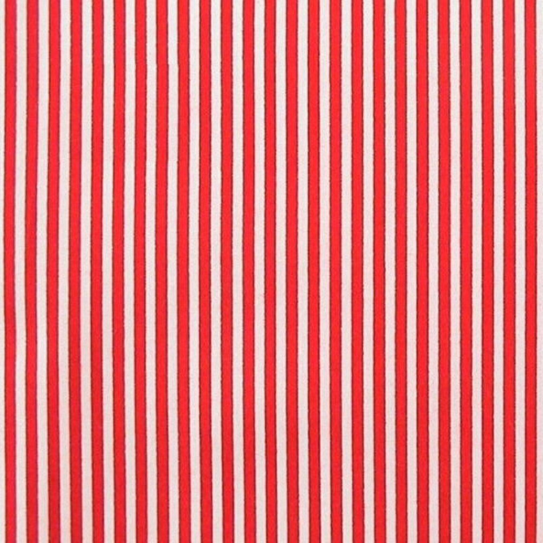 Red / White 100% Cotton Poplin Dress Fabric Material 3mm Stripe Metre ...