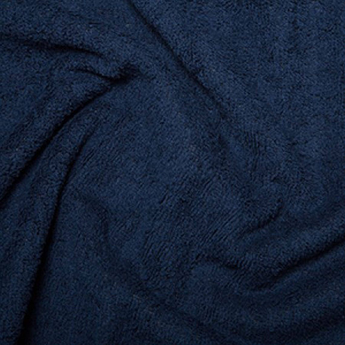 Navy Blue Cotton Terry Towelling Fabric - Plain Solid Colours - Towel ...