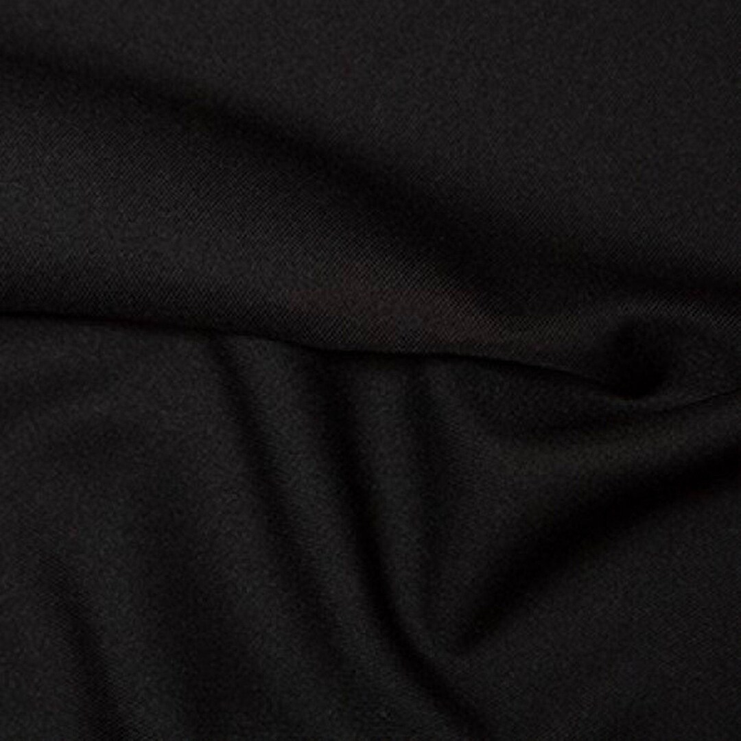 Black - Polyester Twill Plain Fabric 150cm (59") Wide Dressmaking ...