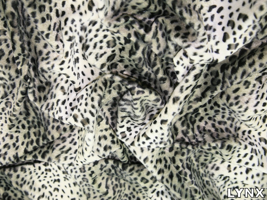 Lynx - Animal Print Polyester Velboa Fabric - Metre/half - Faux Fur ...