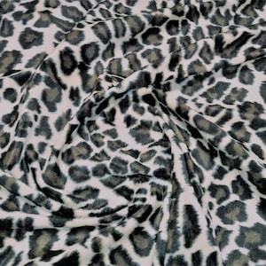 Jaguar / Snow Leopard Animal Print Polyester Velboa Fabric | Etsy