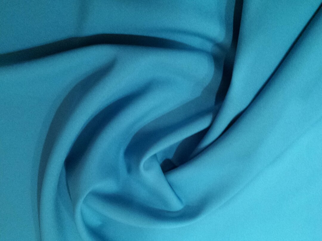 Turquoise - Polyester Bi-stretch Panama Suiting Dress Fabric - 147cm ...