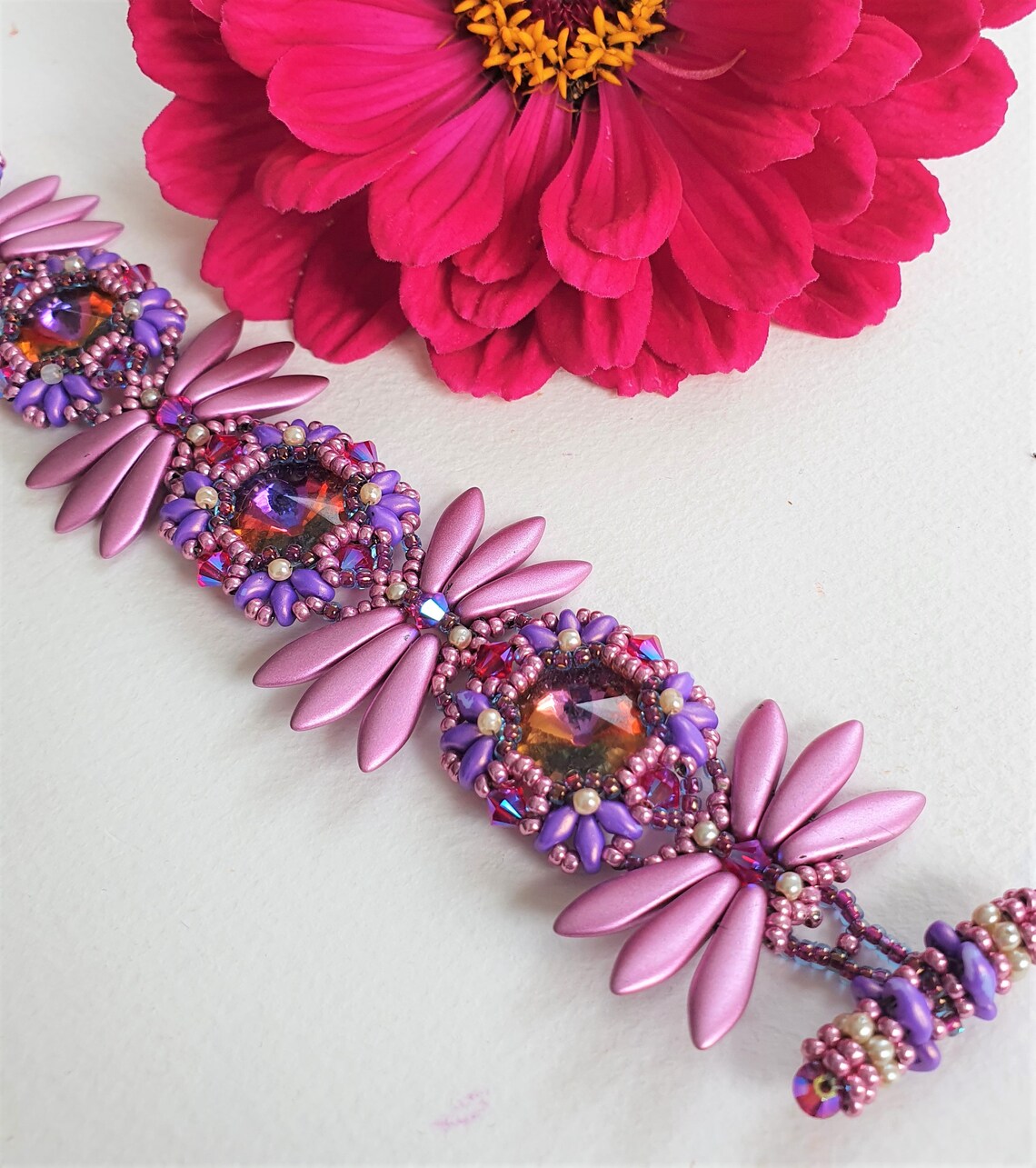 Beading Pattern - Dragonfly Pools Necklace and Bracelet - PDF Tutorial ...
