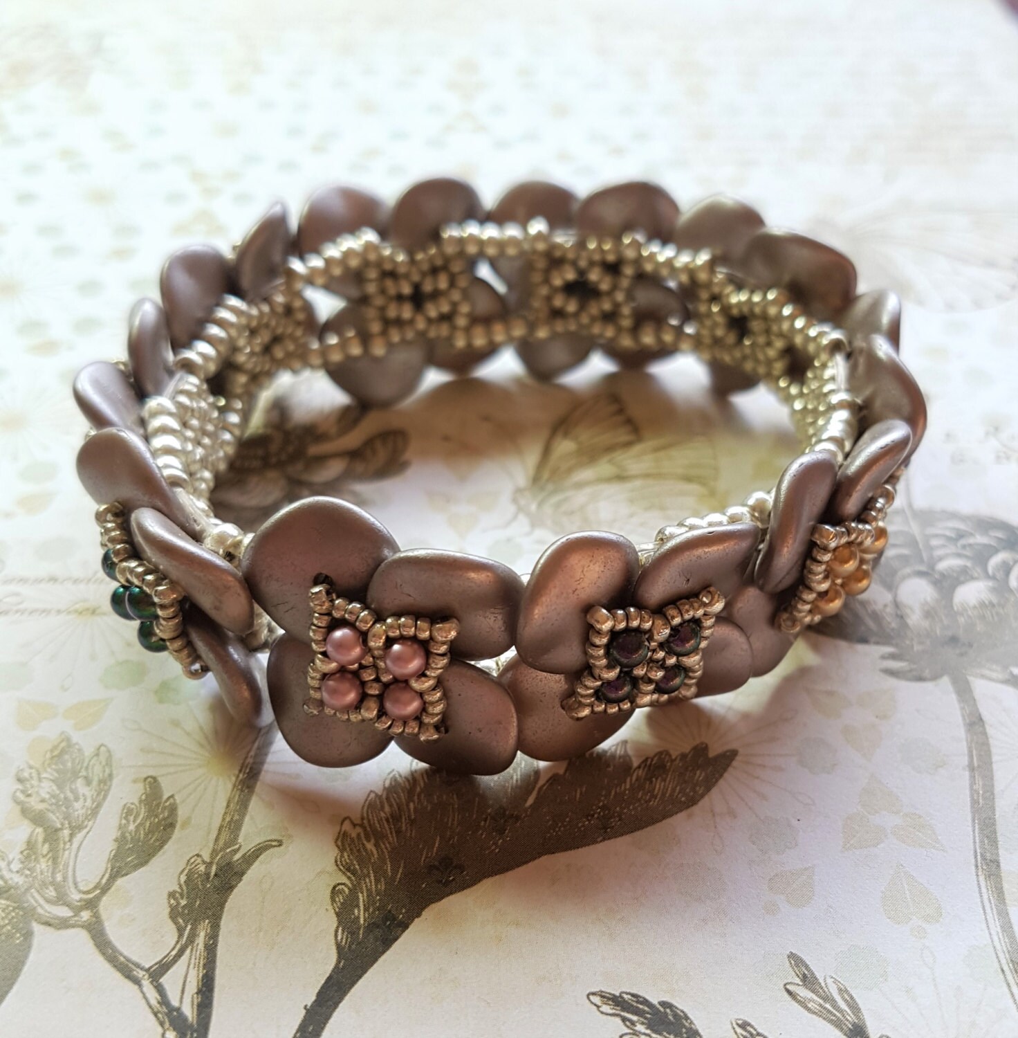 Beading Pattern Band of Clover Bracelet Beadwork Tutorial - Etsy