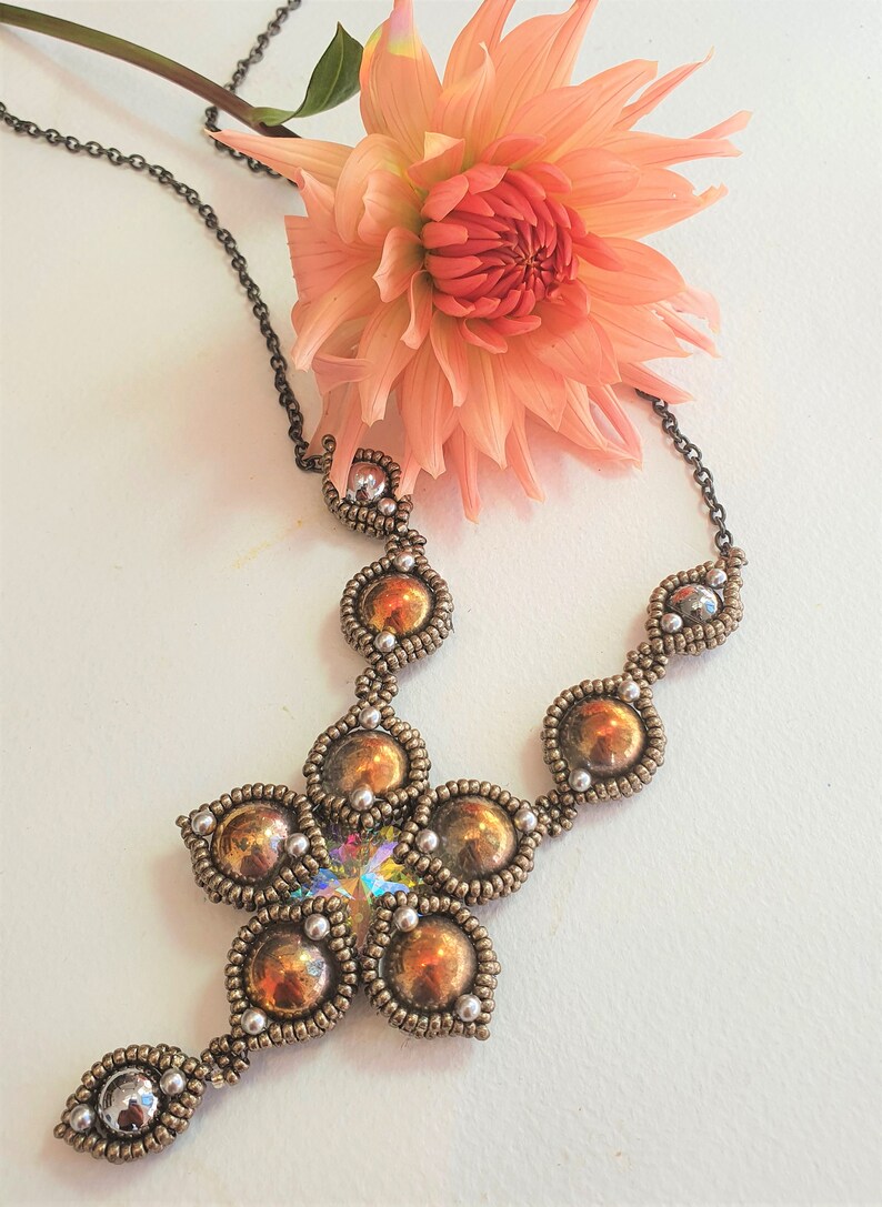 Beading Tutorial Dome Flower Pendant PDF Beading Tutorial - Etsy