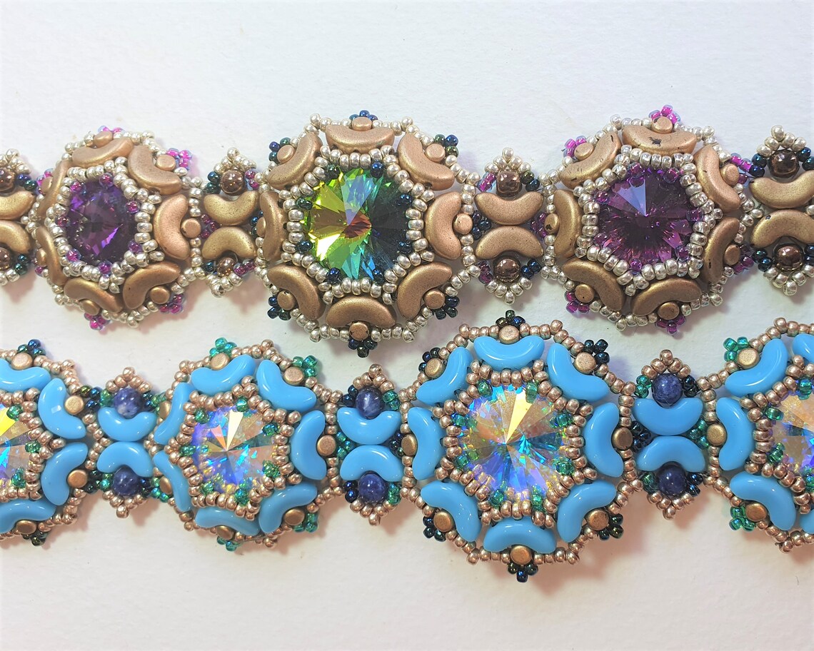Beading Tutorial - Iris Bracelet PDF Beadwork PDF Pattern, Beaded ...