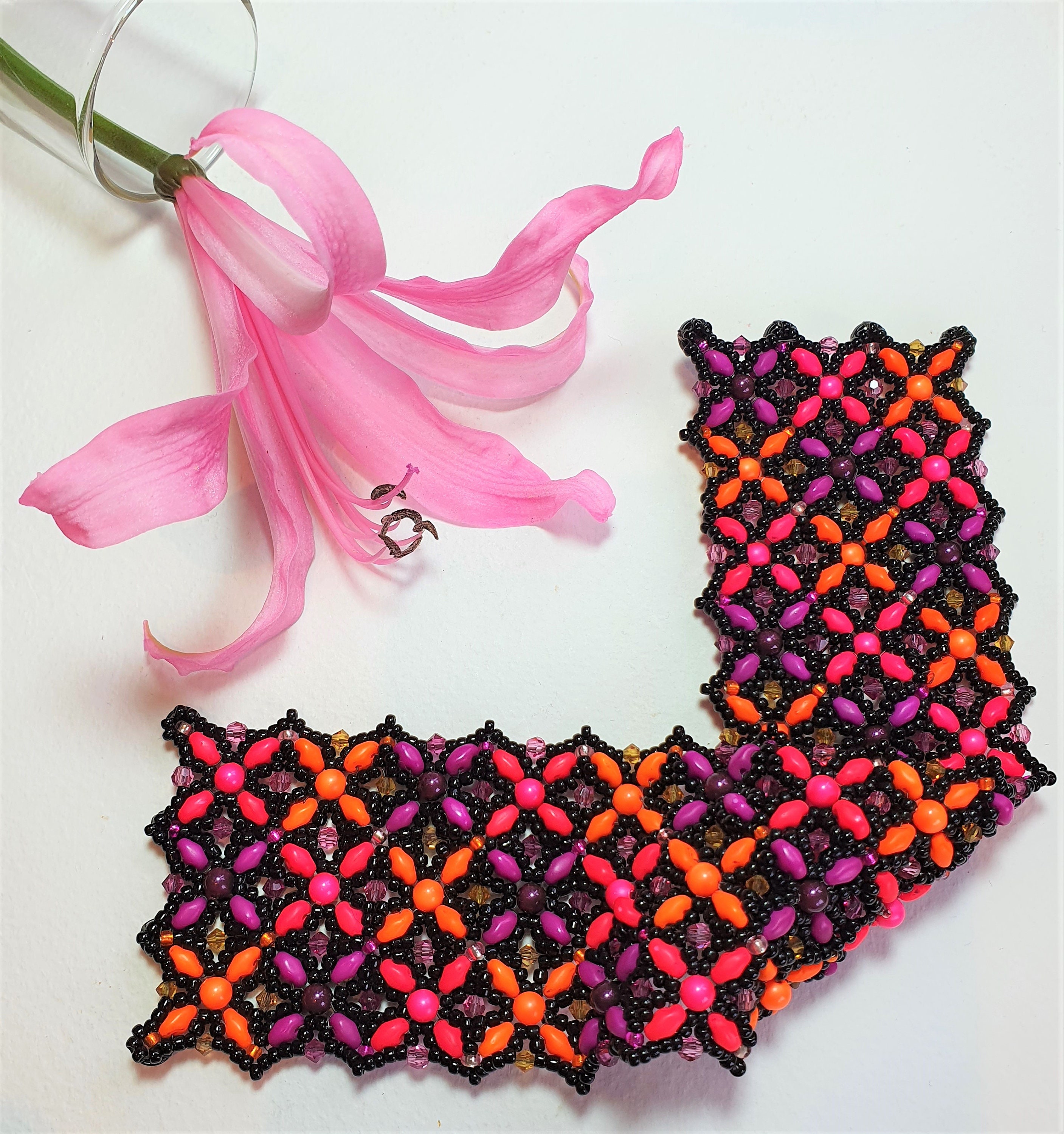 Beading Pattern Samara Cuff and Beaded Bead Tutorial PDF Download - Etsy