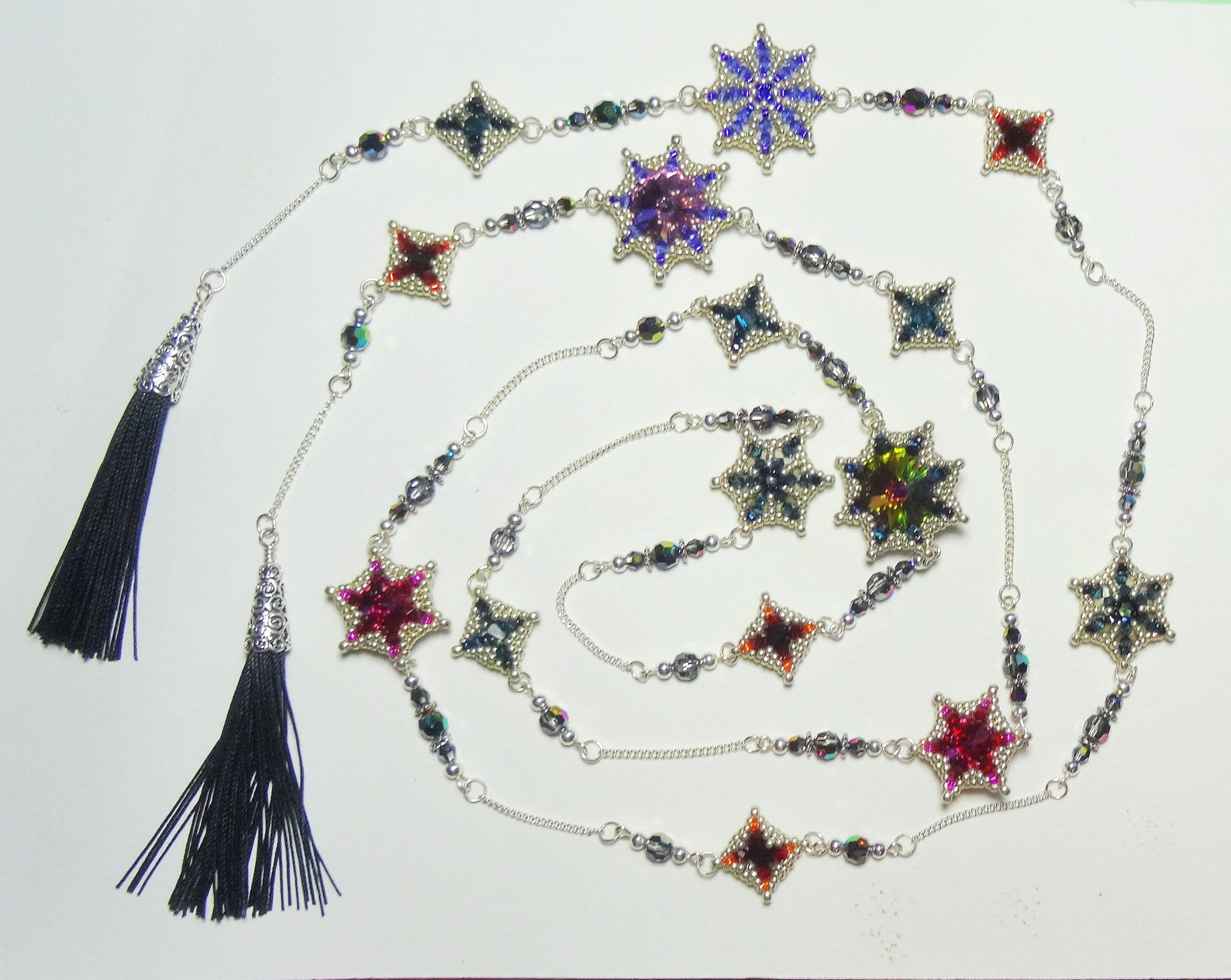 Beading Pattern - Andromeda Stars Necklace - Beadwork Tutorial PDF Download - Etsy