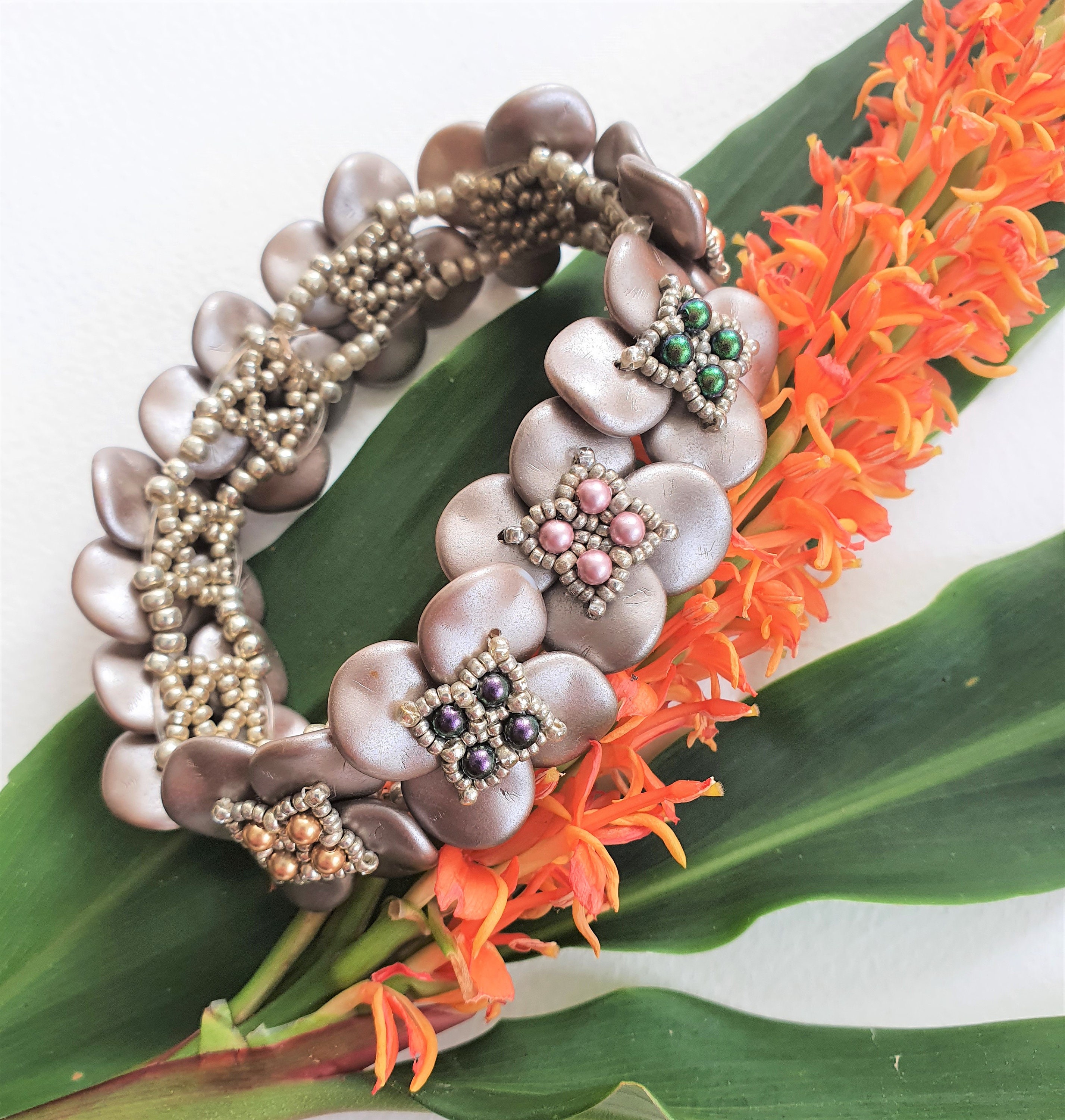 Beading Pattern Band of Clover Bracelet Beadwork Tutorial - Etsy