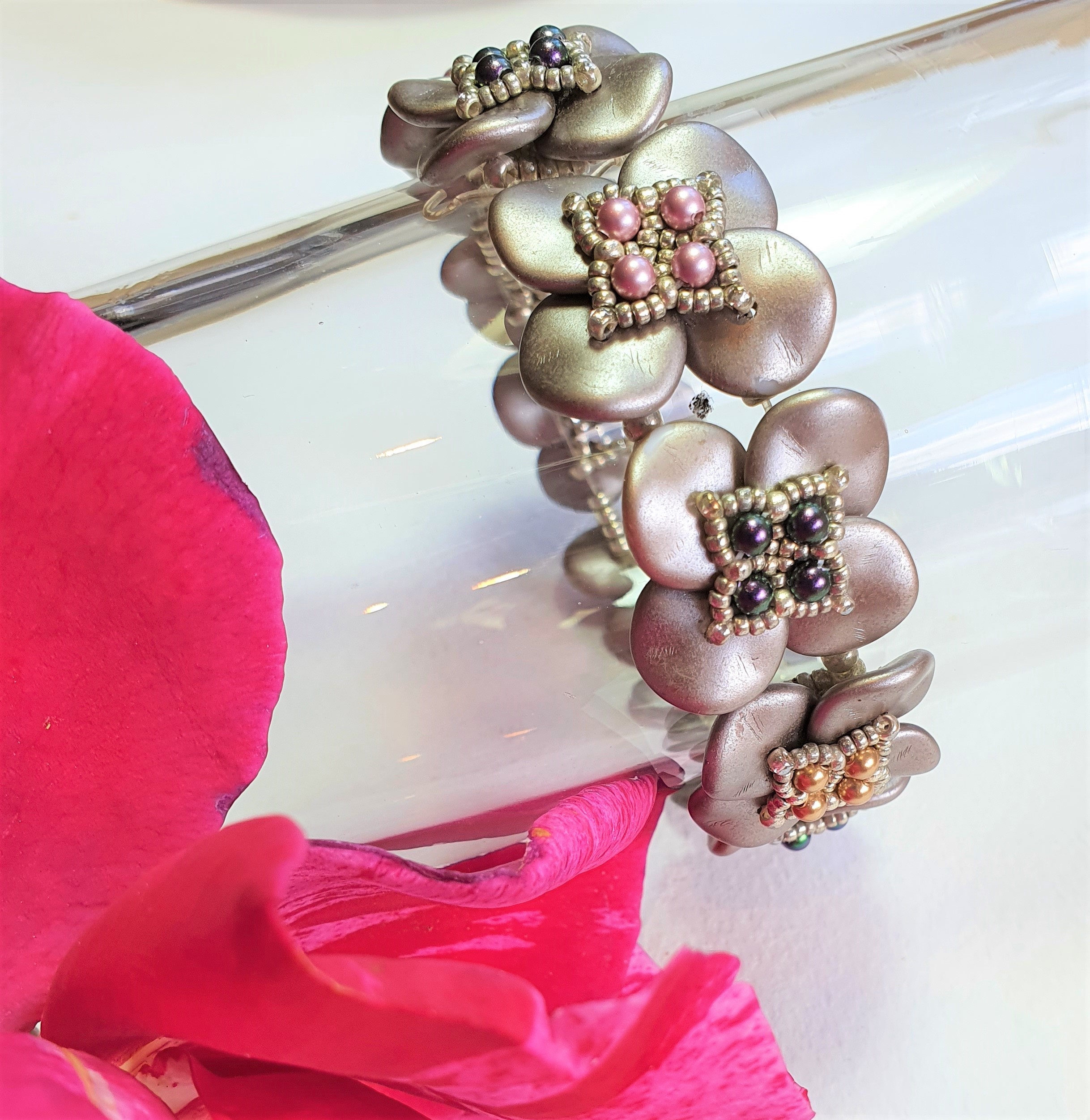 Beading Pattern Band of Clover Bracelet Beadwork Tutorial - Etsy