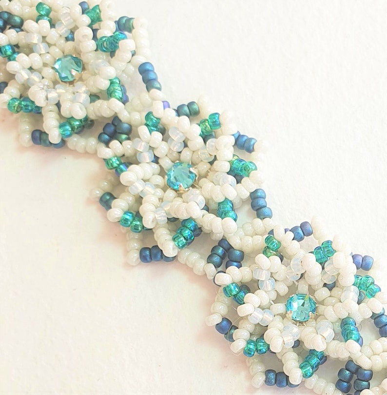 Beading Pattern Roses in Bloom Beaded Bracelet Tutorial - Etsy