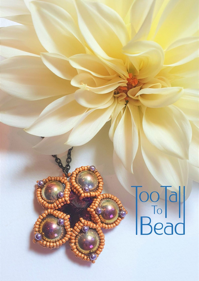 Beading Tutorial Dome Flower Pendant PDF Beading Tutorial - Etsy