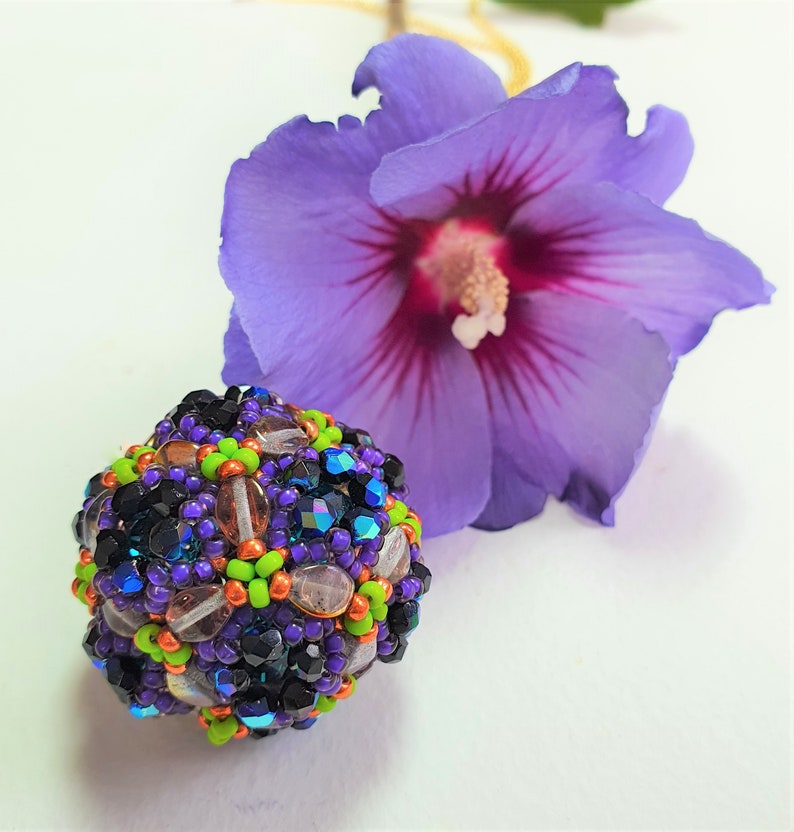 Beading Pattern - Pinch Ball Beaded Bead - Beadwork Tutorial PDF ...