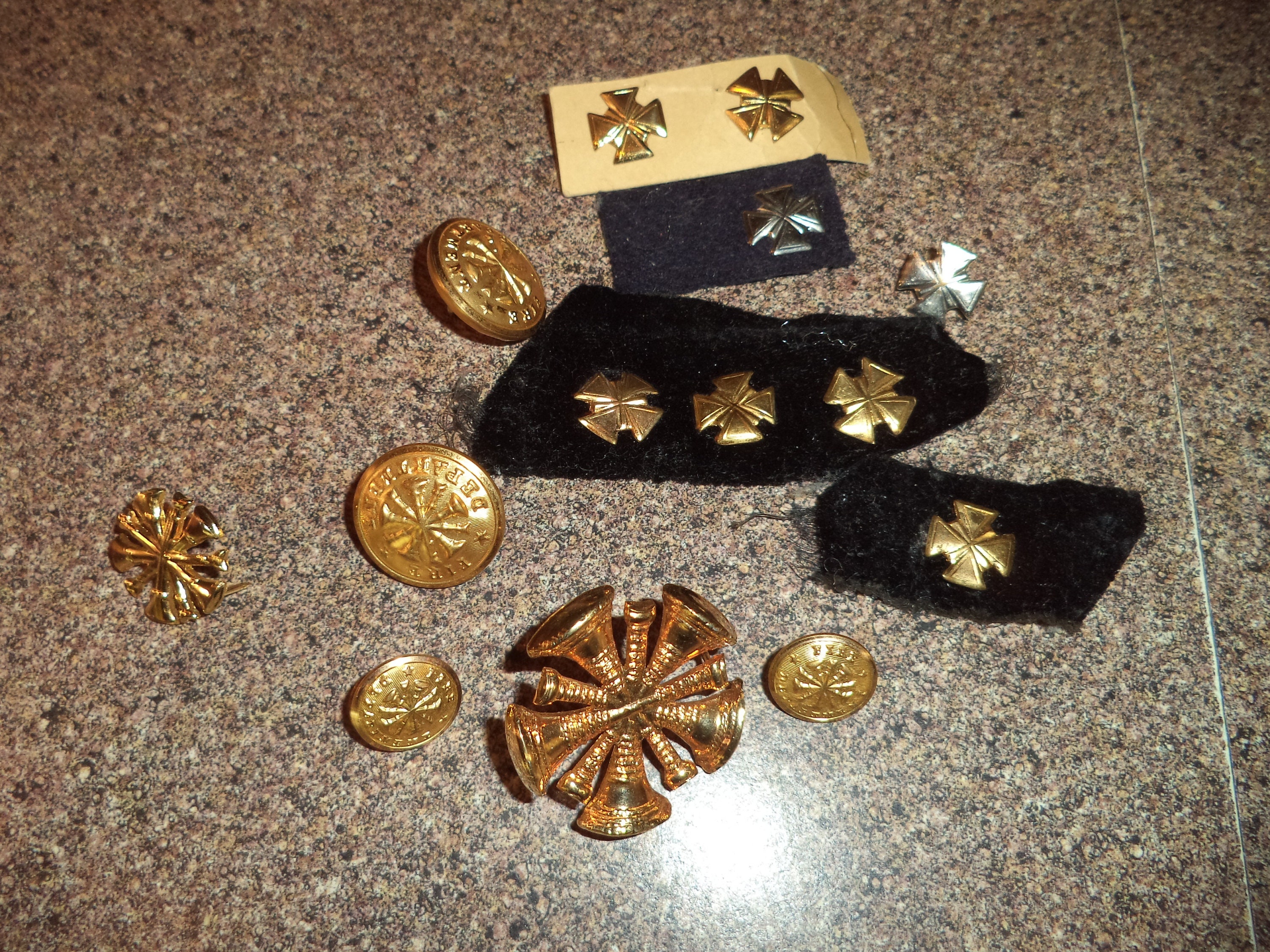 Vintage Fireman Uniform Buttons Joliet ILL. Waterbury Button Co. Conn ...