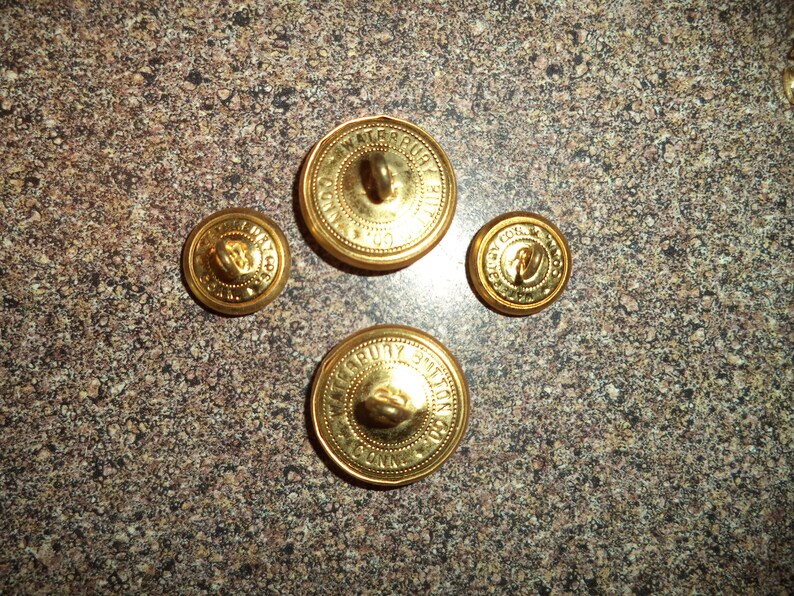 Vintage Fireman Uniform Buttons Joliet ILL. Waterbury Button Co. Conn ...