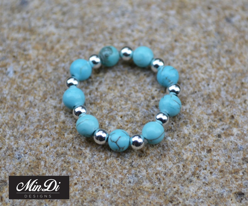 Our New Stretch Bead Rings With Genuine Sterling Silver & Semi - Etsy ...