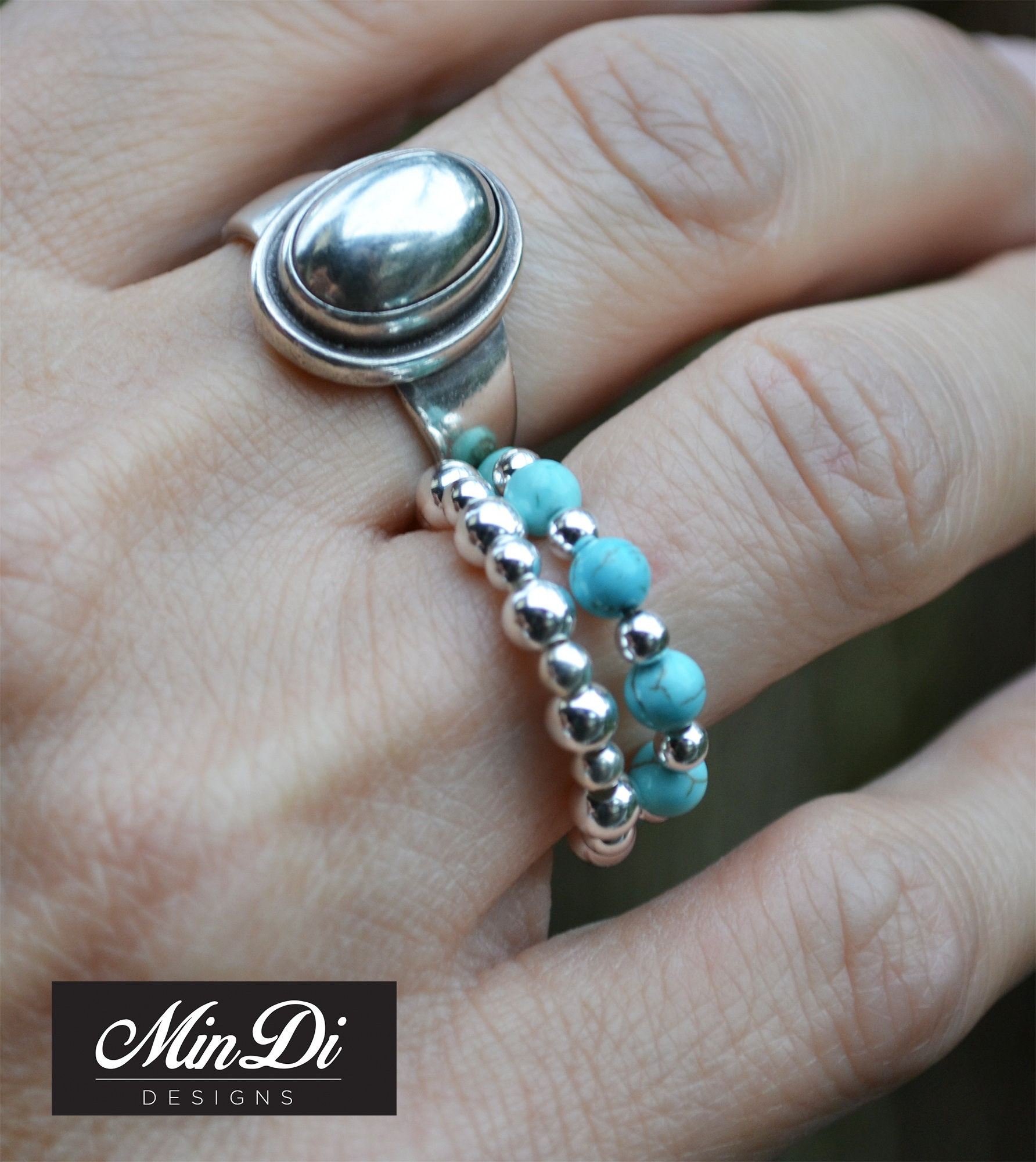 Our New Stretch Bead Rings With Genuine Sterling Silver & Semi - Etsy ...