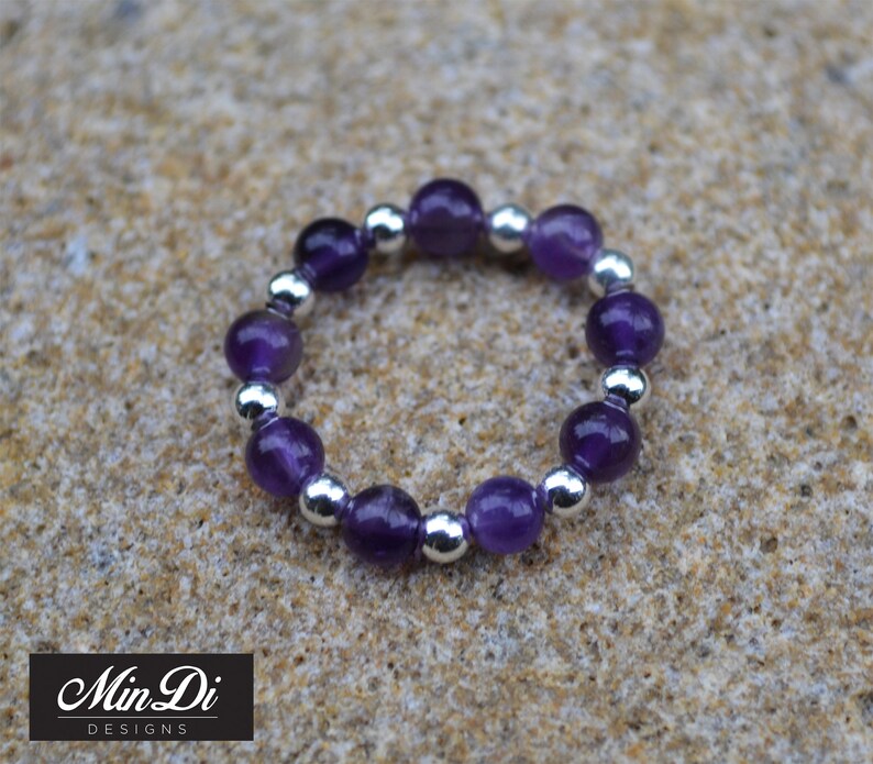 Our New Stretch Bead Rings With Genuine Sterling Silver & Semi - Etsy ...