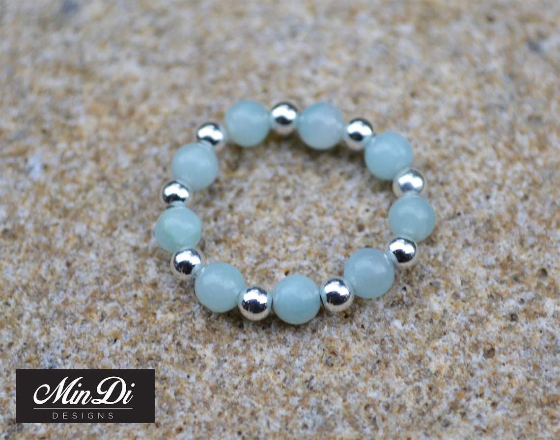 Our New Stretch Bead Rings With Genuine Sterling Silver & Semi - Etsy ...