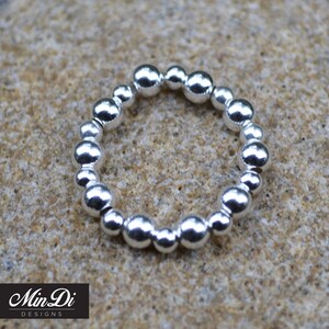 Our New Stretch Bead Rings With Genuine Sterling Silver & Semi Precious ...