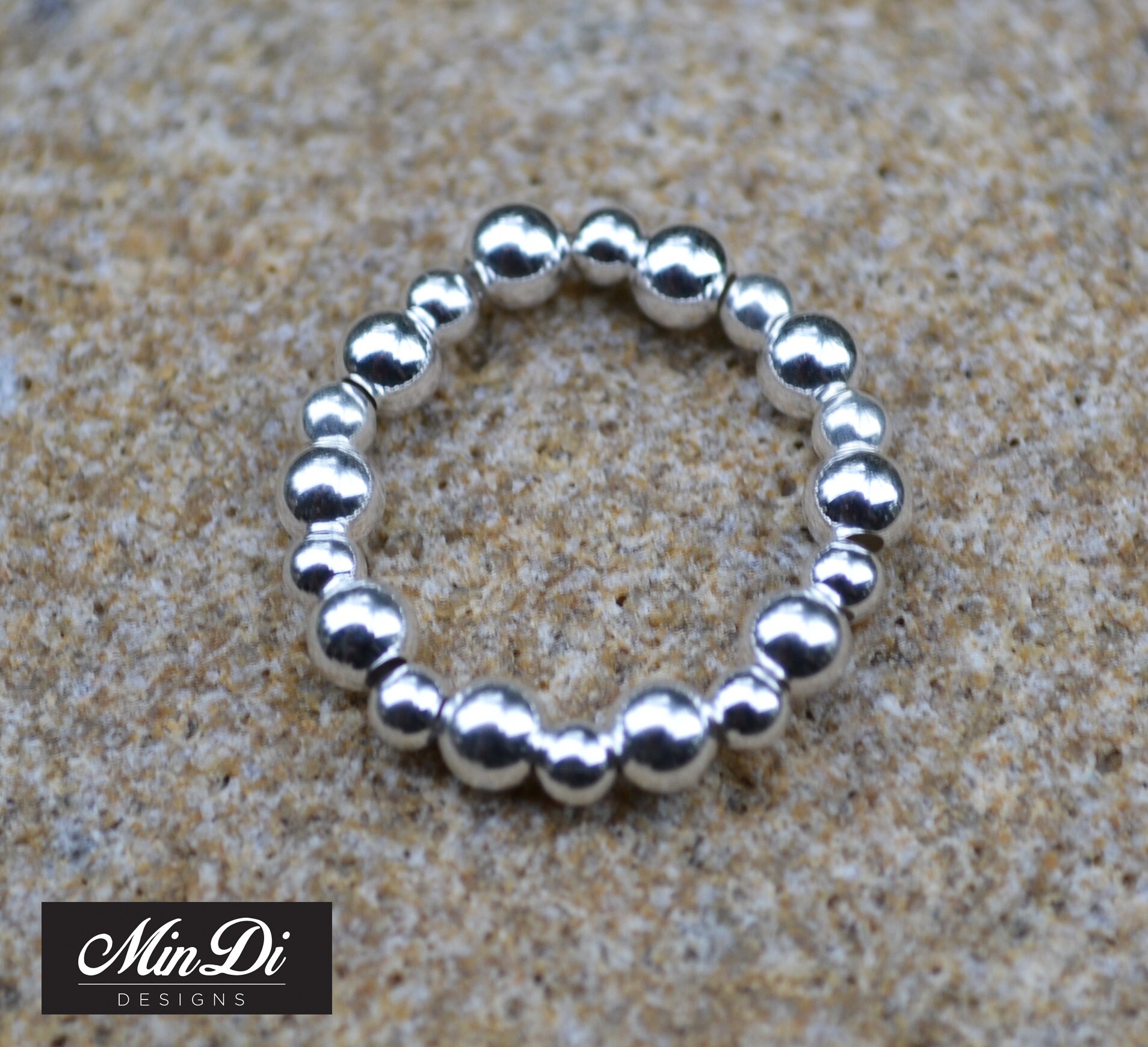 Our New Stretch Bead Rings With Genuine Sterling Silver & Semi - Etsy ...
