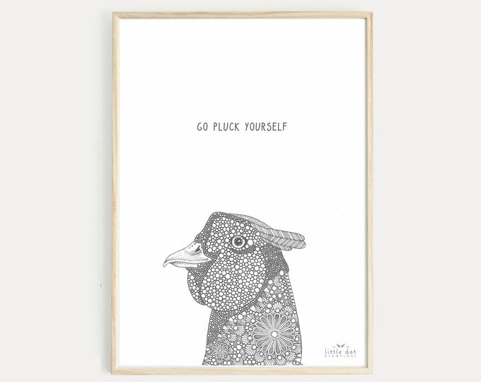 Rude Pheasant Poster Print Funny Pun Humor Humour Animal Art Little Dot ...