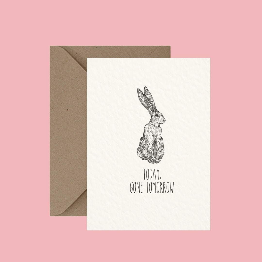 Animal Pun Greeting Card, Hare, Rabbit, Humor Humour, Funny Card, Love ...
