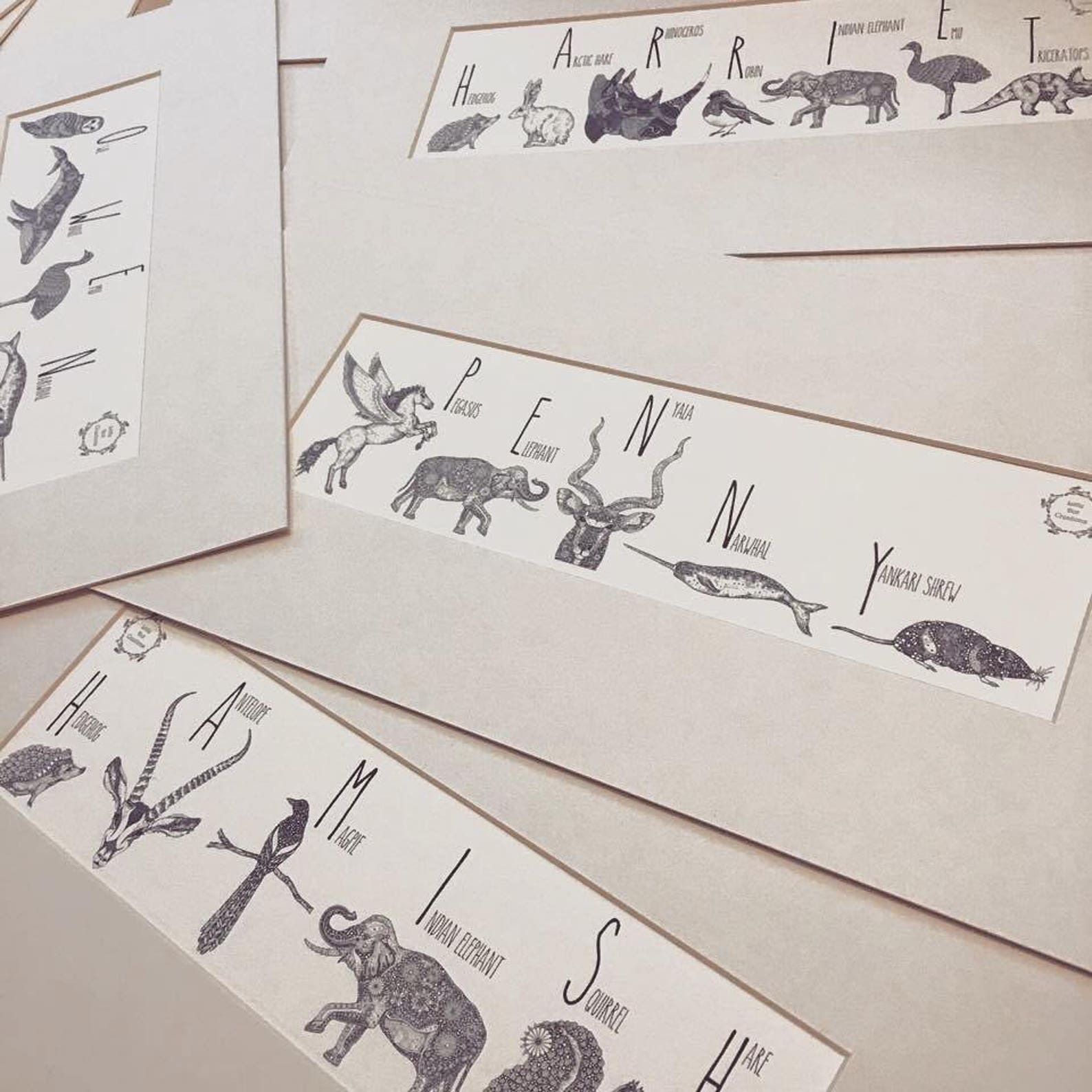 Personalised Animal Name Print Nursery Decor Children Baby | Etsy