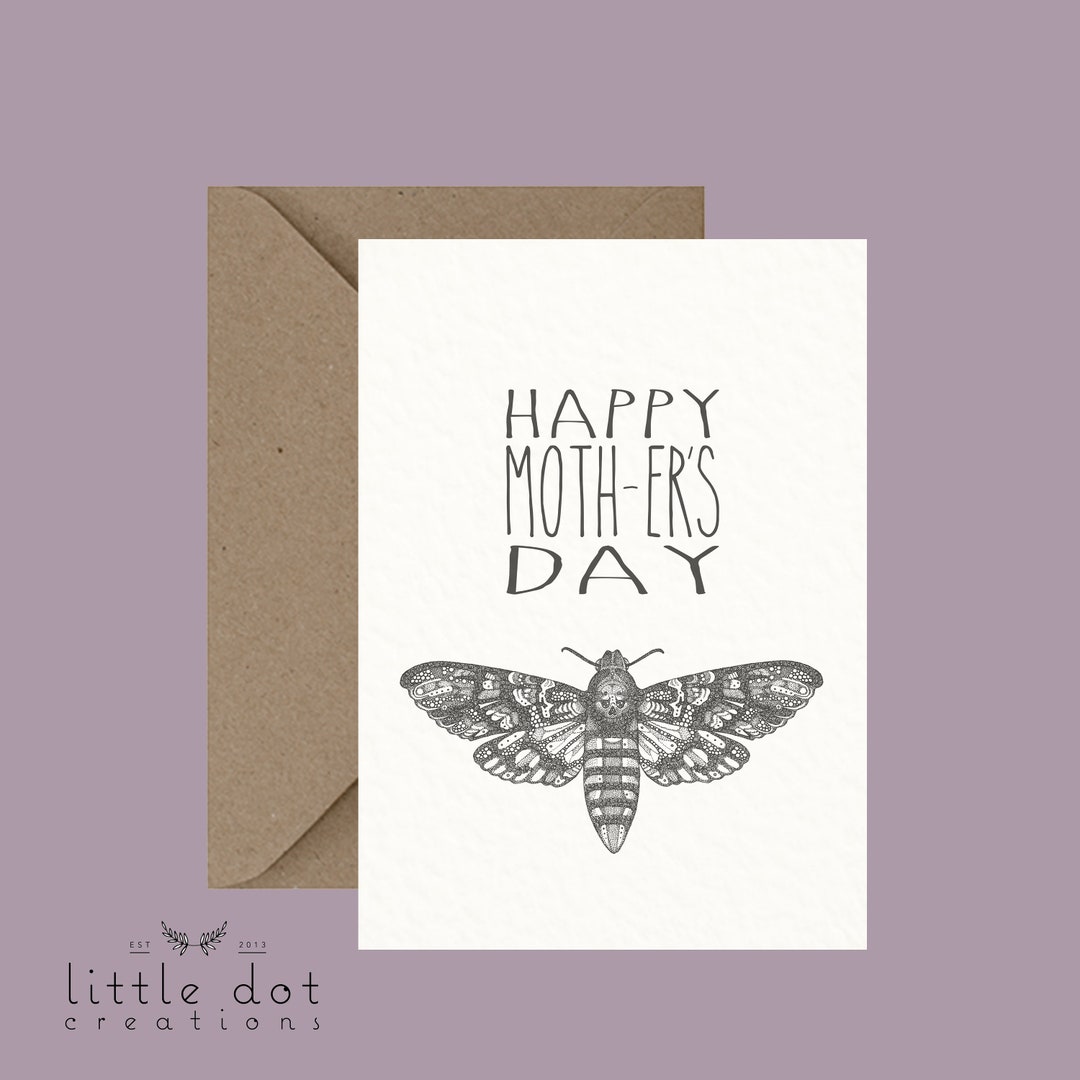 Happy Moth-er's Day - Moth Greeting Card - Mother's Day - Etsy