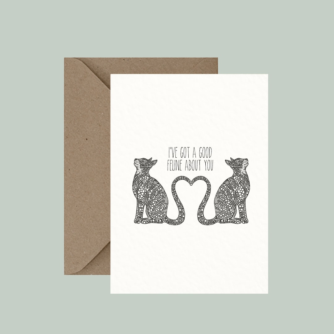 Animal Greeting Card, Cat, Pun Humor Humour, Funny Card, Love and ...