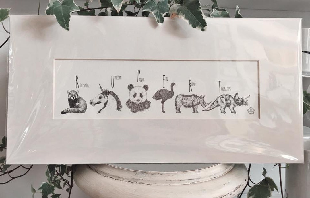 Personalised Animal Name Print, Nursery Decor, Children, Baby, Newborn ...