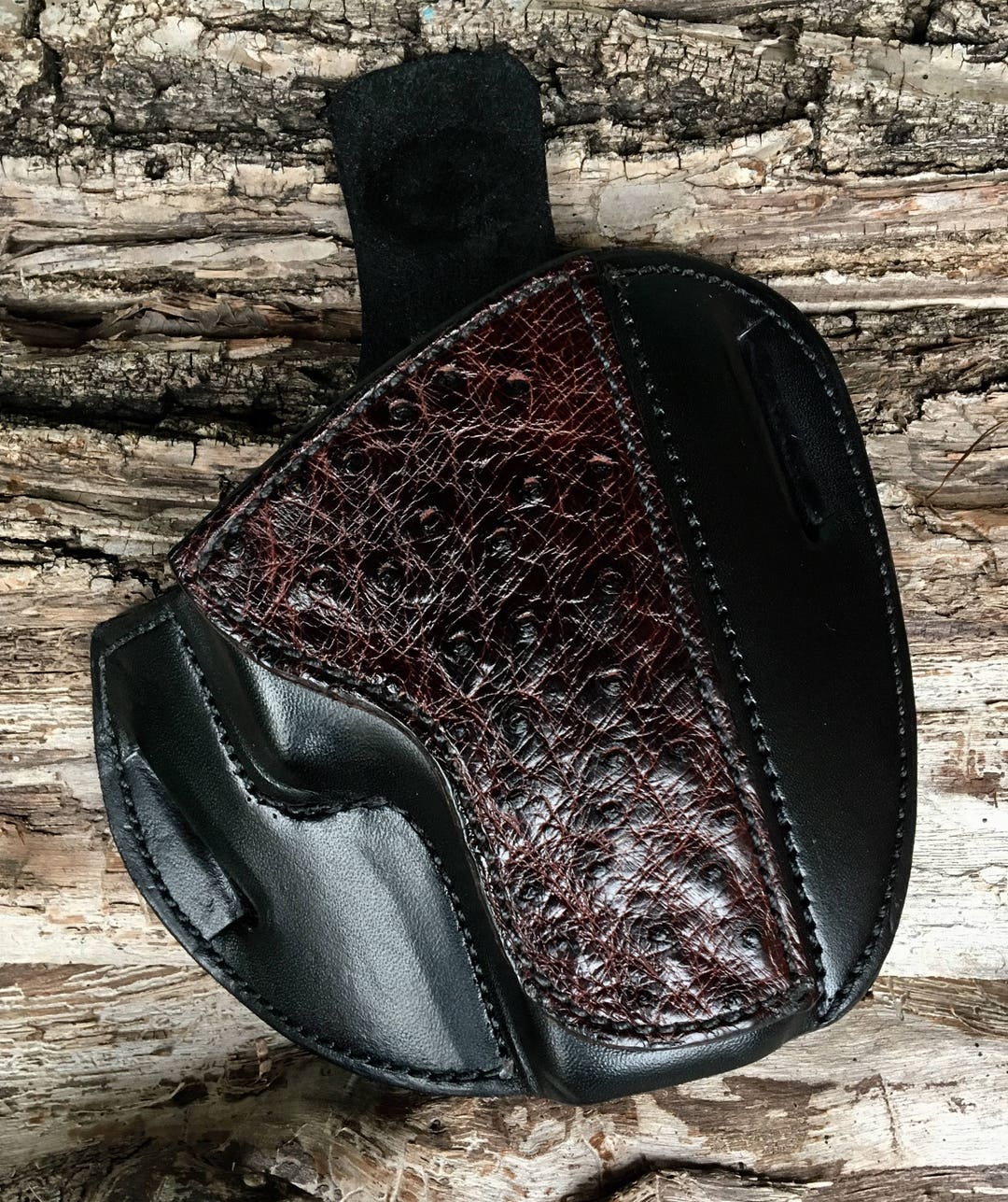 Glock Holster for 17, 22, 31, Etc, Custom Leather Holster With Ostrich ...