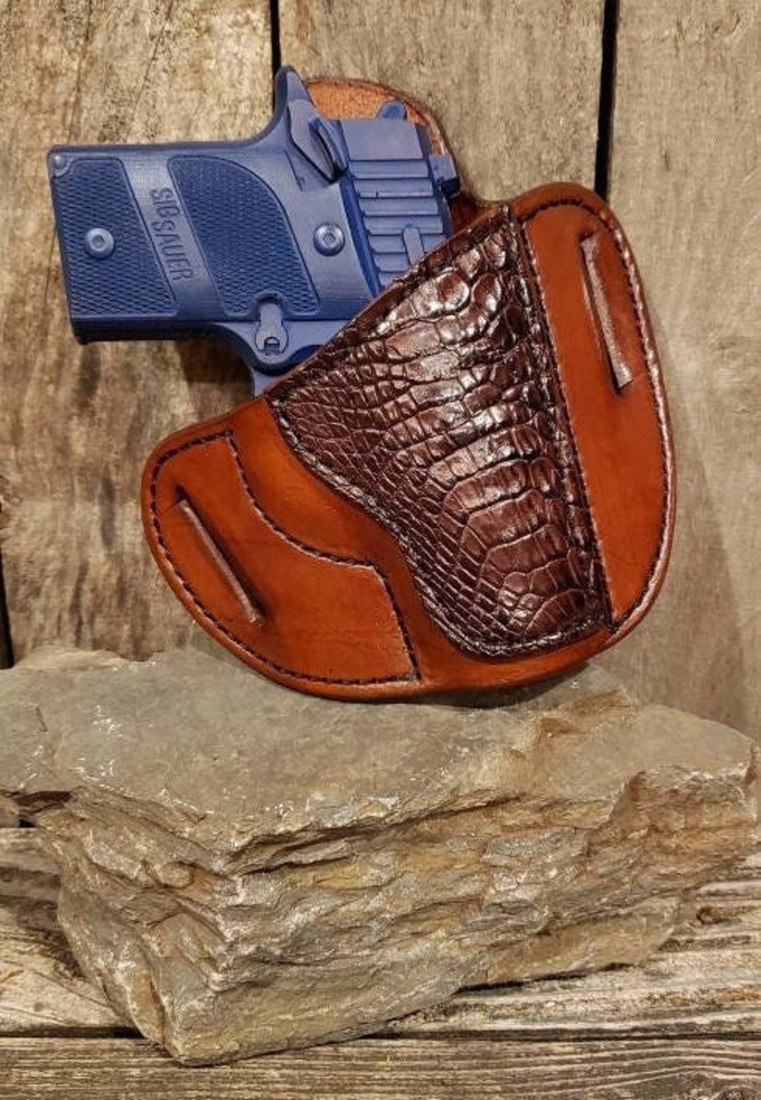 SIG P938 Custom Handmade Leather Holster With Caiman, Sig Holster ...