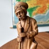 Carved Man-angry Face-mad Face-red Hat-wood Carving-carved Wood-wooden ...