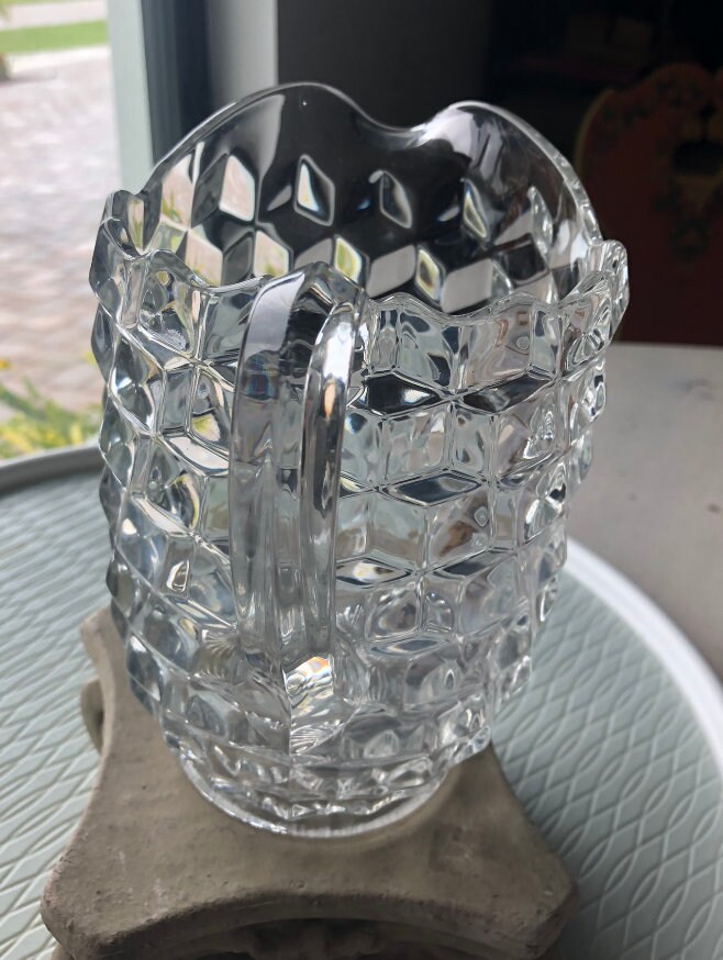 Fostoria-crystal-pitcher-cube Pattern-water Pitcher-lemonade Pitcher ...