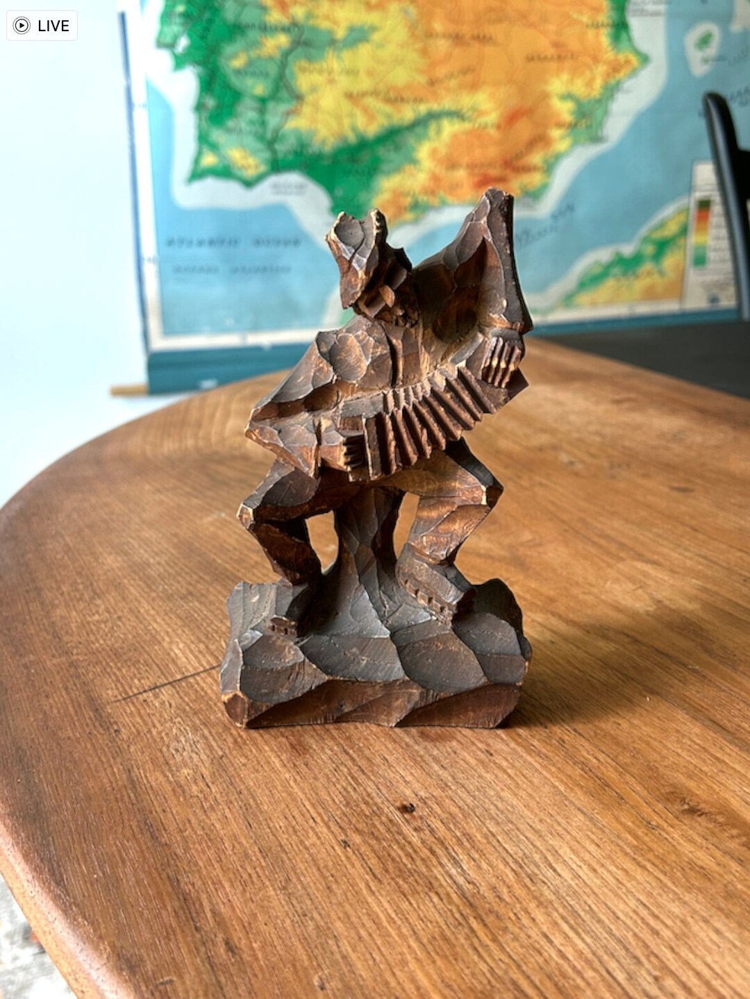 Carved Man-singing With Accordion-playing Accordion-musical Man-man ...