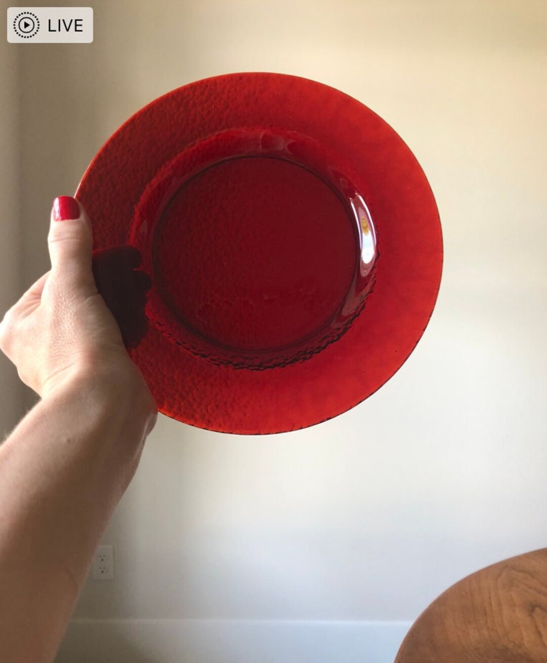 Red 8 Inch Plate-textured Back-red Plate-red Textured Plate-salad Plate ...